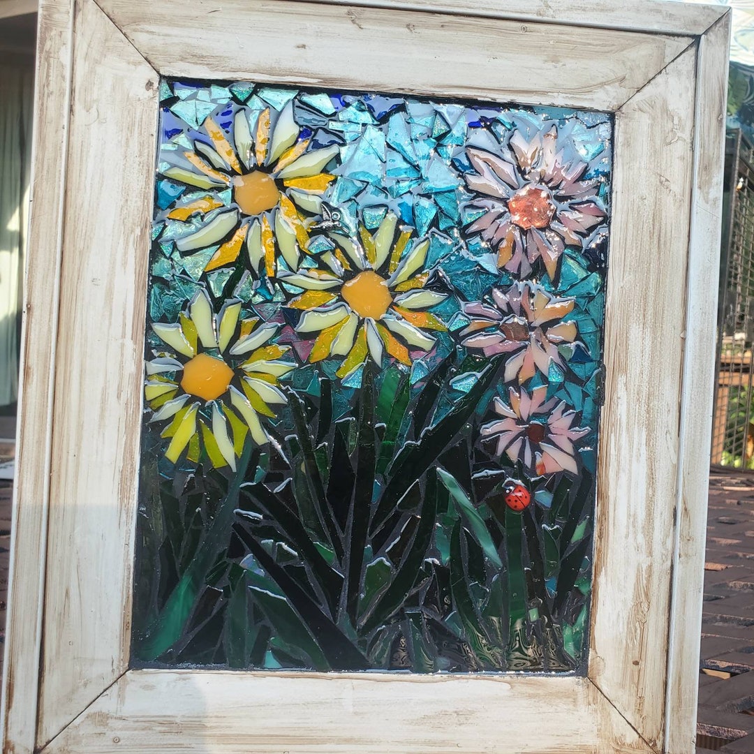Handcrafted Stained Glass Floral Mosaic/suncatcher - Etsy