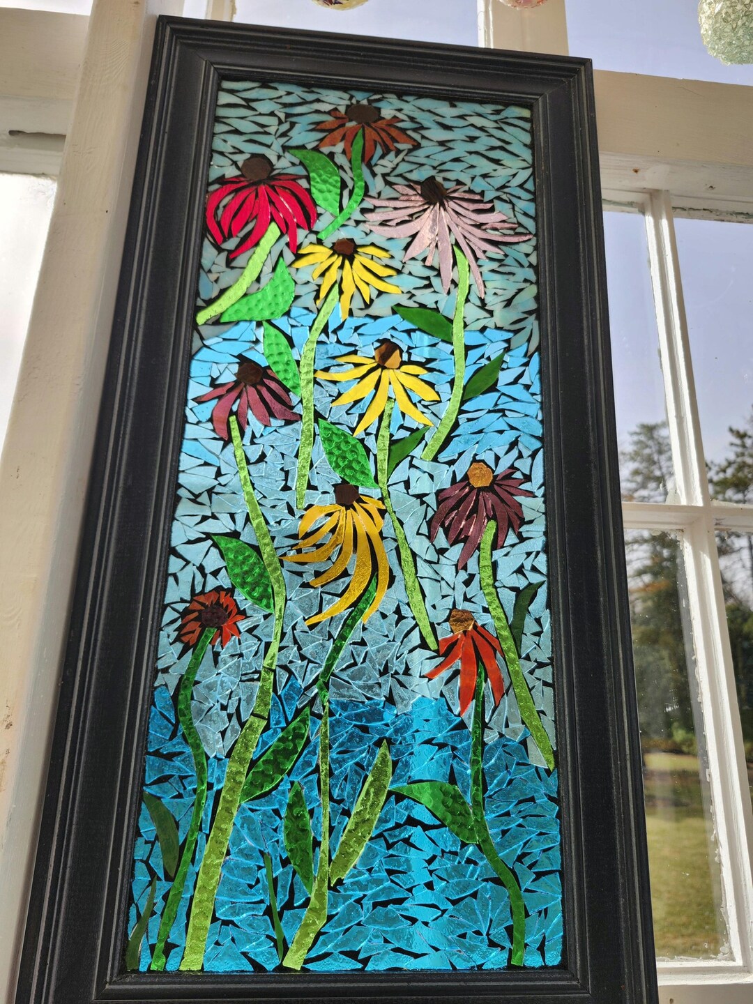 Handcrafted Cone Flower Mosaic/ Suncatcher - Etsy
