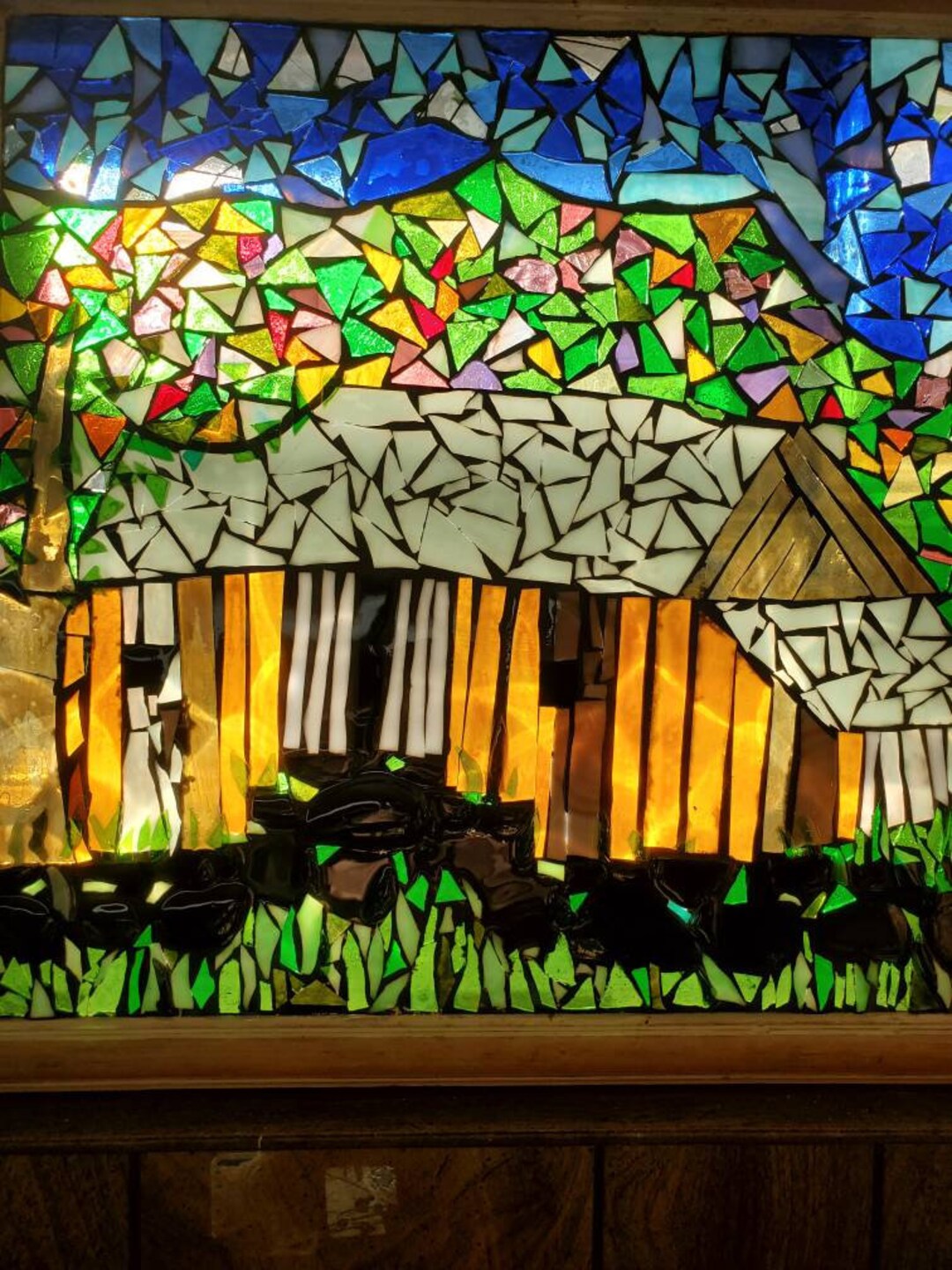 Handcrafted Barn Suncatcher / Mosaic - Etsy Singapore