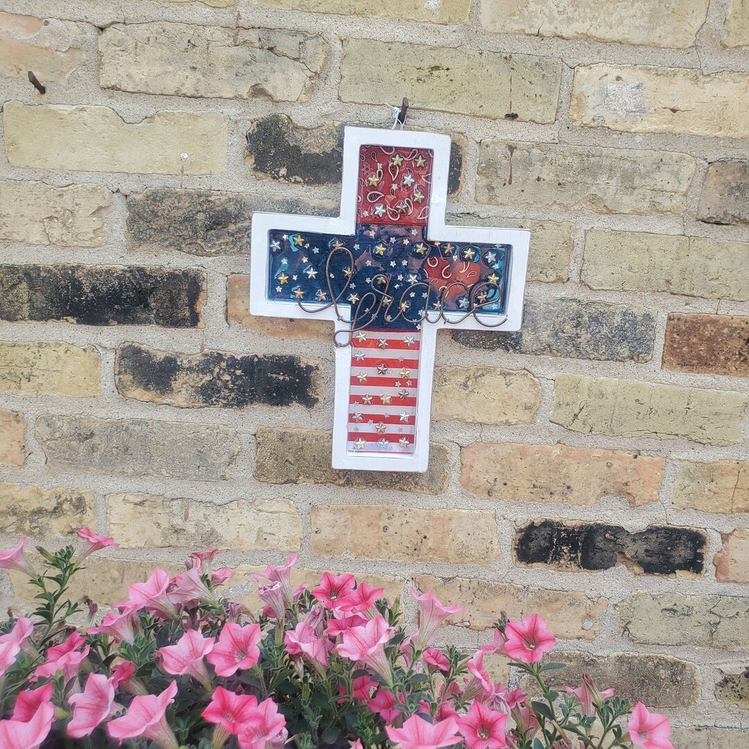 Handcrafted Patriotic Cross - Etsy