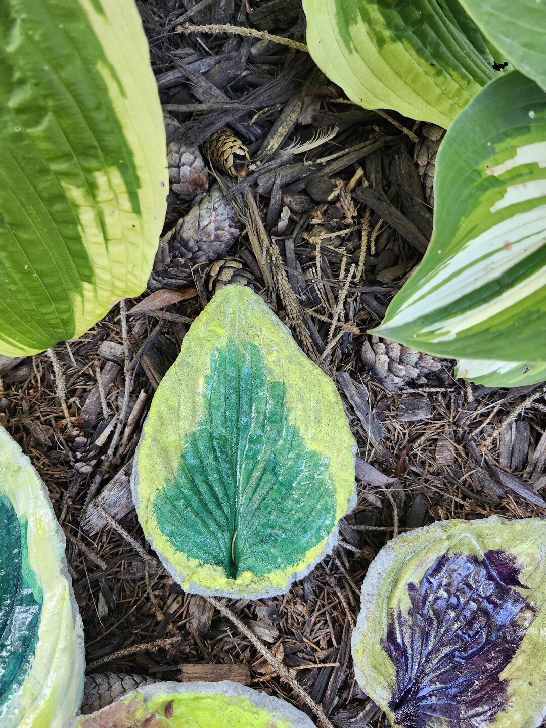 5 Handcrafted and Painted Hosta Leaves - Etsy