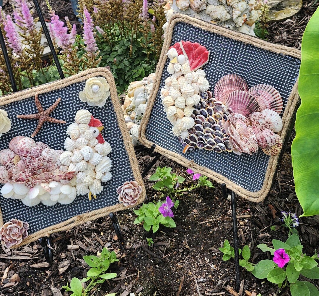 Handcrafted Seashell Rooster/ Chicken - Etsy
