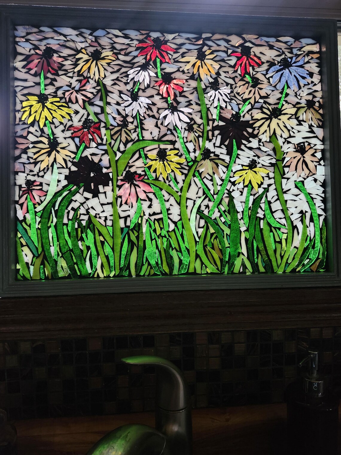 Handcrafted Coneflower Mosaic - Etsy