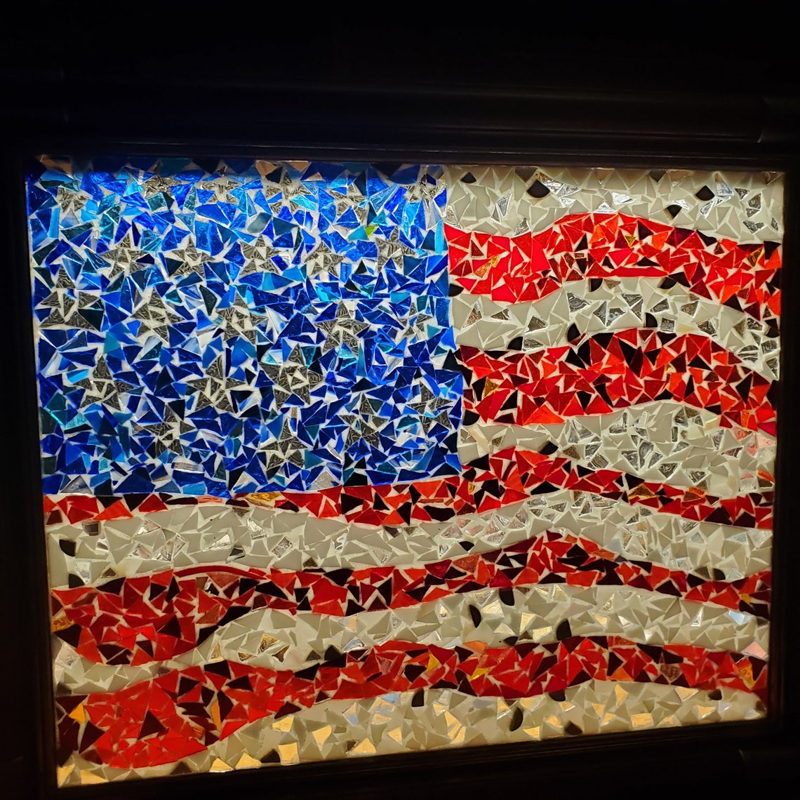Handcrafted American Flag Mosaic/ Suncatcher - Etsy