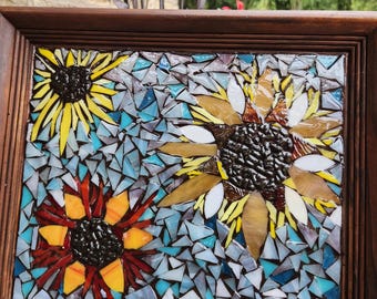 Handcrafted Sunflower Mosaic/suncatcher - Etsy