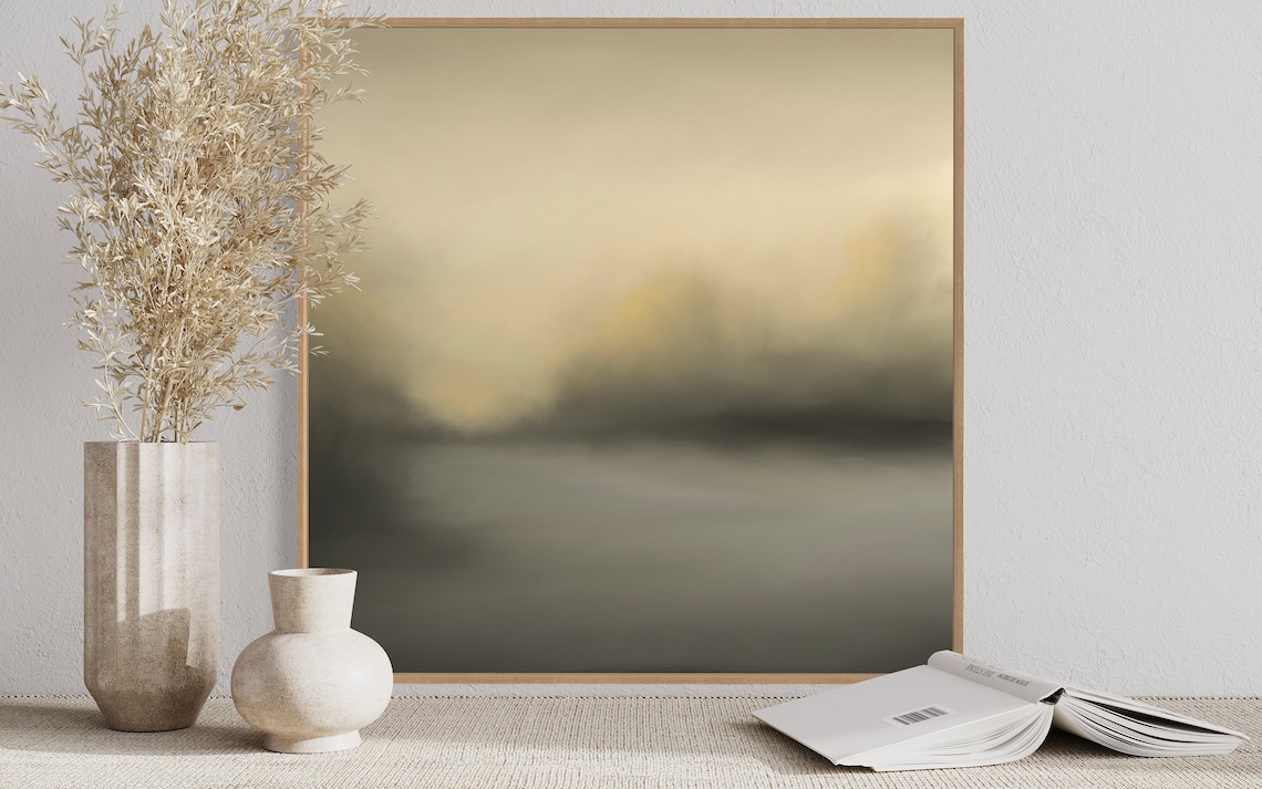 Minimalist Landscape Art Print: Modern Abstract Painting (digital ...