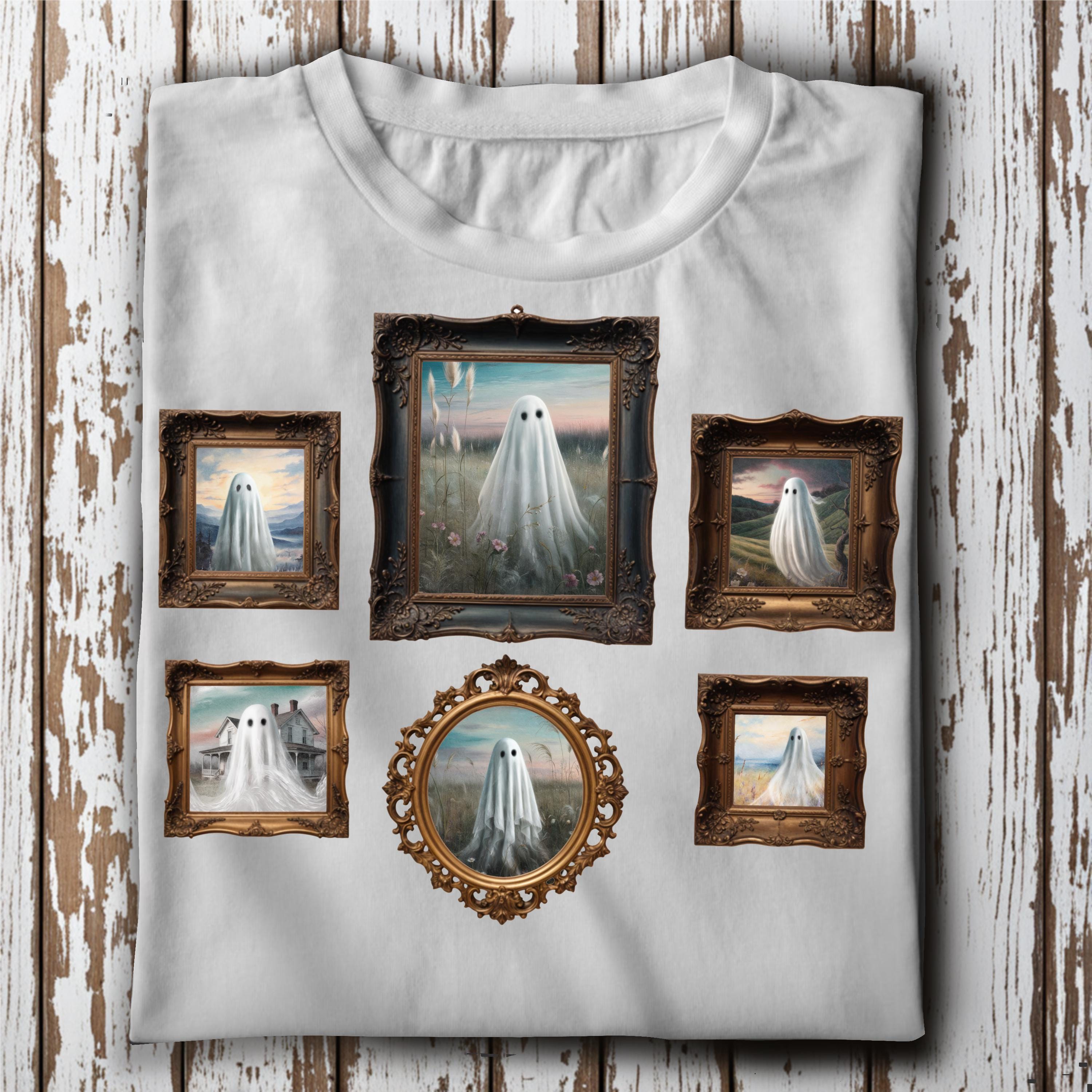 Framed Vintage Ghosts Art PNG | Retro Halloween Ghost Frames ...