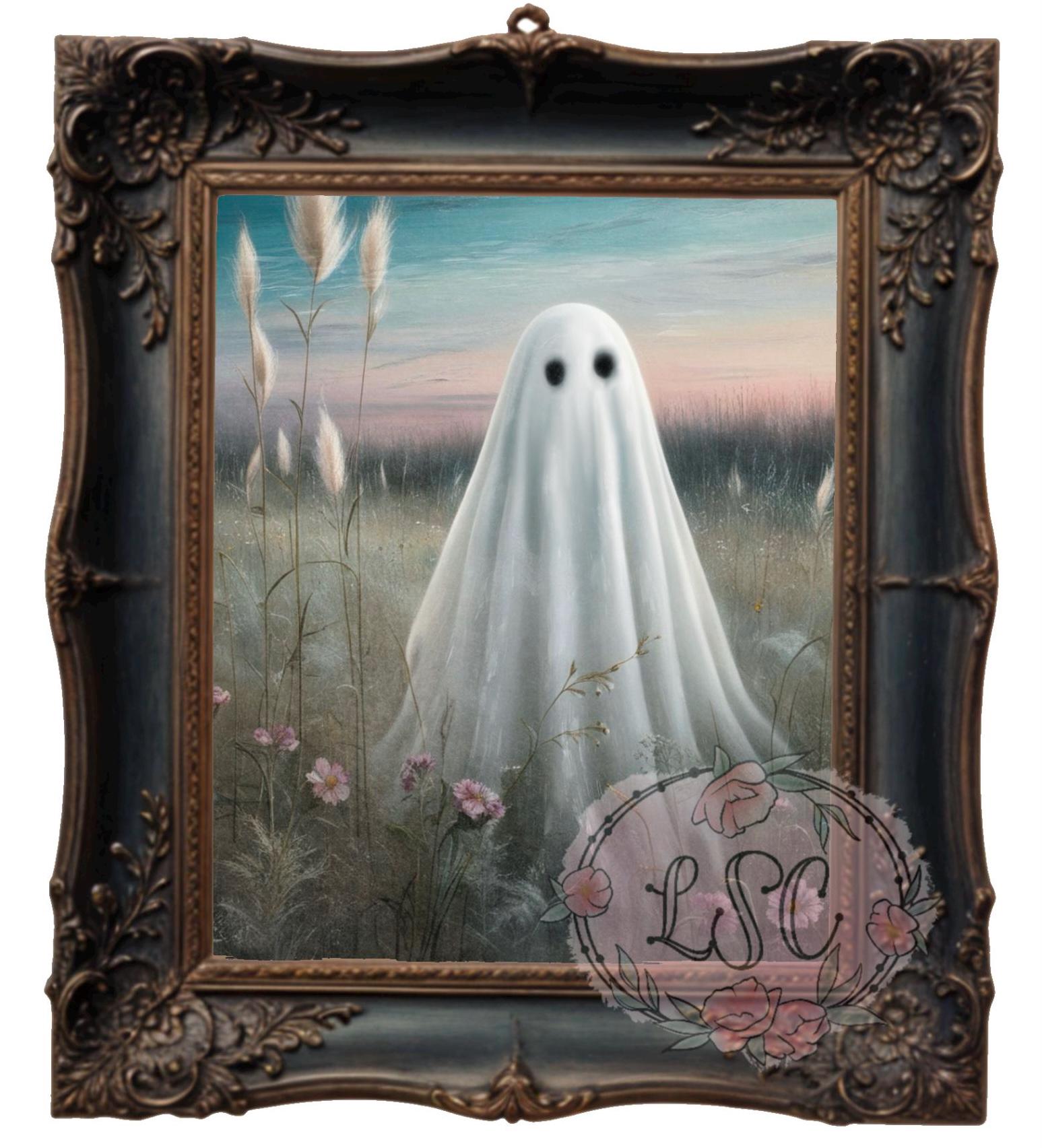 Framed Vintage Ghosts Art PNG | Retro Halloween Ghost Frames ...