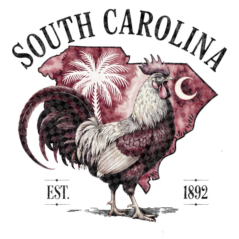 South Carolina Gamecock Football PNG • Garnet Rooster Watercolor ...