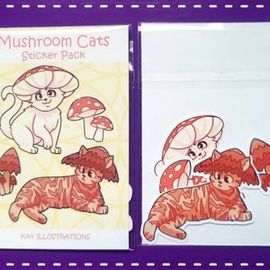 Mushroom Cats Sticker Pack - Etsy