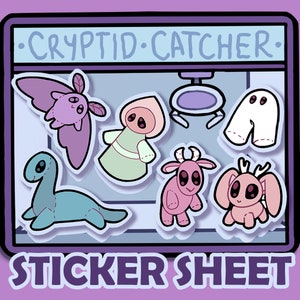 Cryptid Plushies Sticker Sheet - Etsy