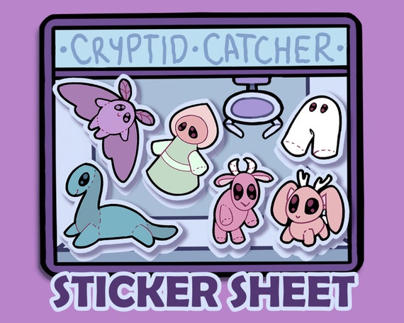 Cryptid Plushies Sticker Sheet - Etsy