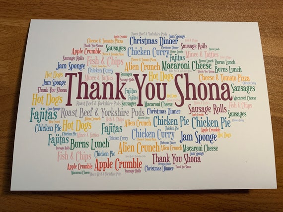 Word Cloud A4 Typography Word Art Personalised Unframed Print | Etsy