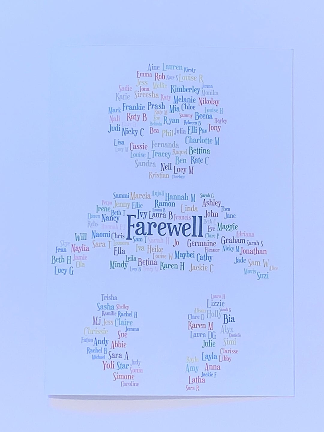 New Baby A4 Typography Word Art Personalised Card, Choice of Colour/s ...