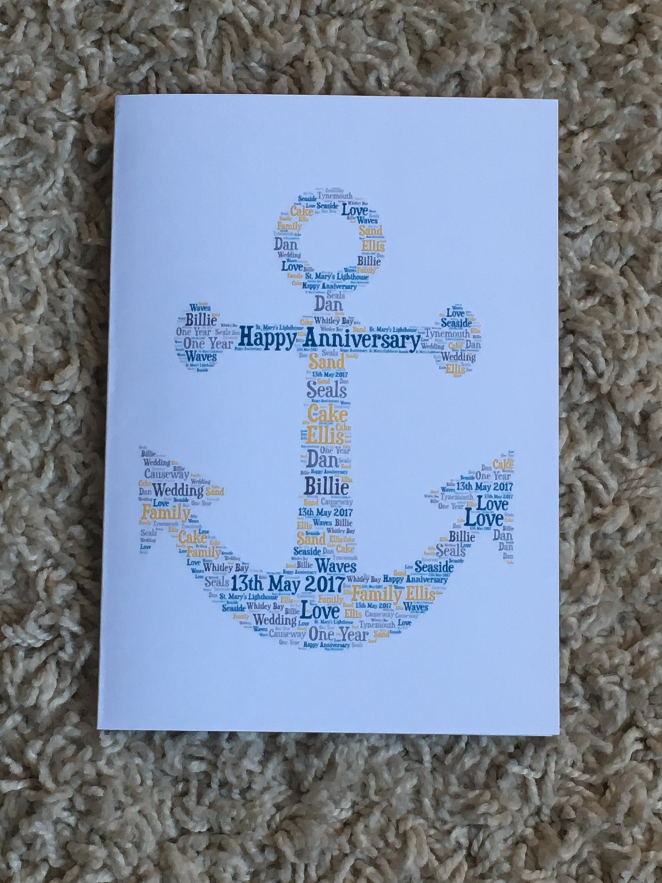 Shaped Typography Word Art A4 Personalised Card Choice of - Etsy