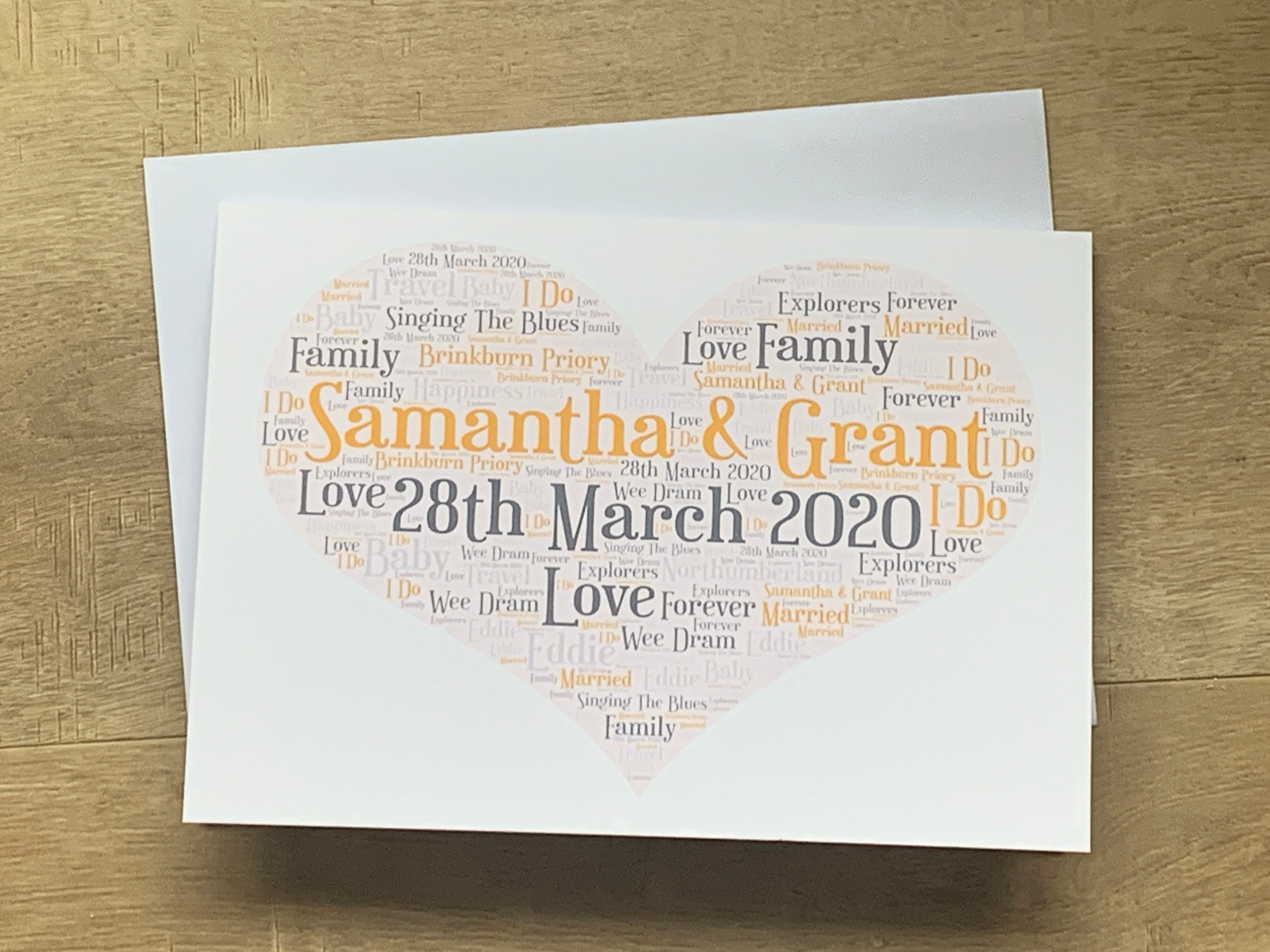 Heart Shape A4 Typography Word Art A4 Unframed Print Choice - Etsy