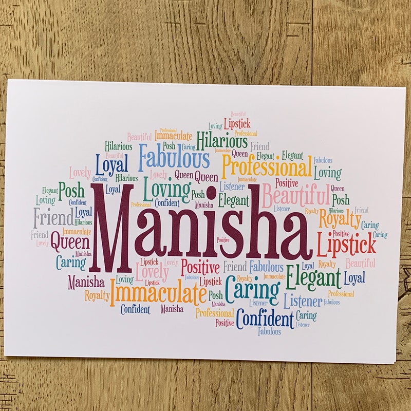 Word Art Custom Card - Etsy UK