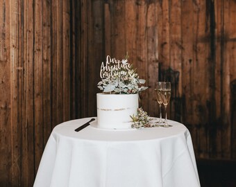 Wooden Cake Toppers Wedding Birthday Hand Made Personalised Wood ...