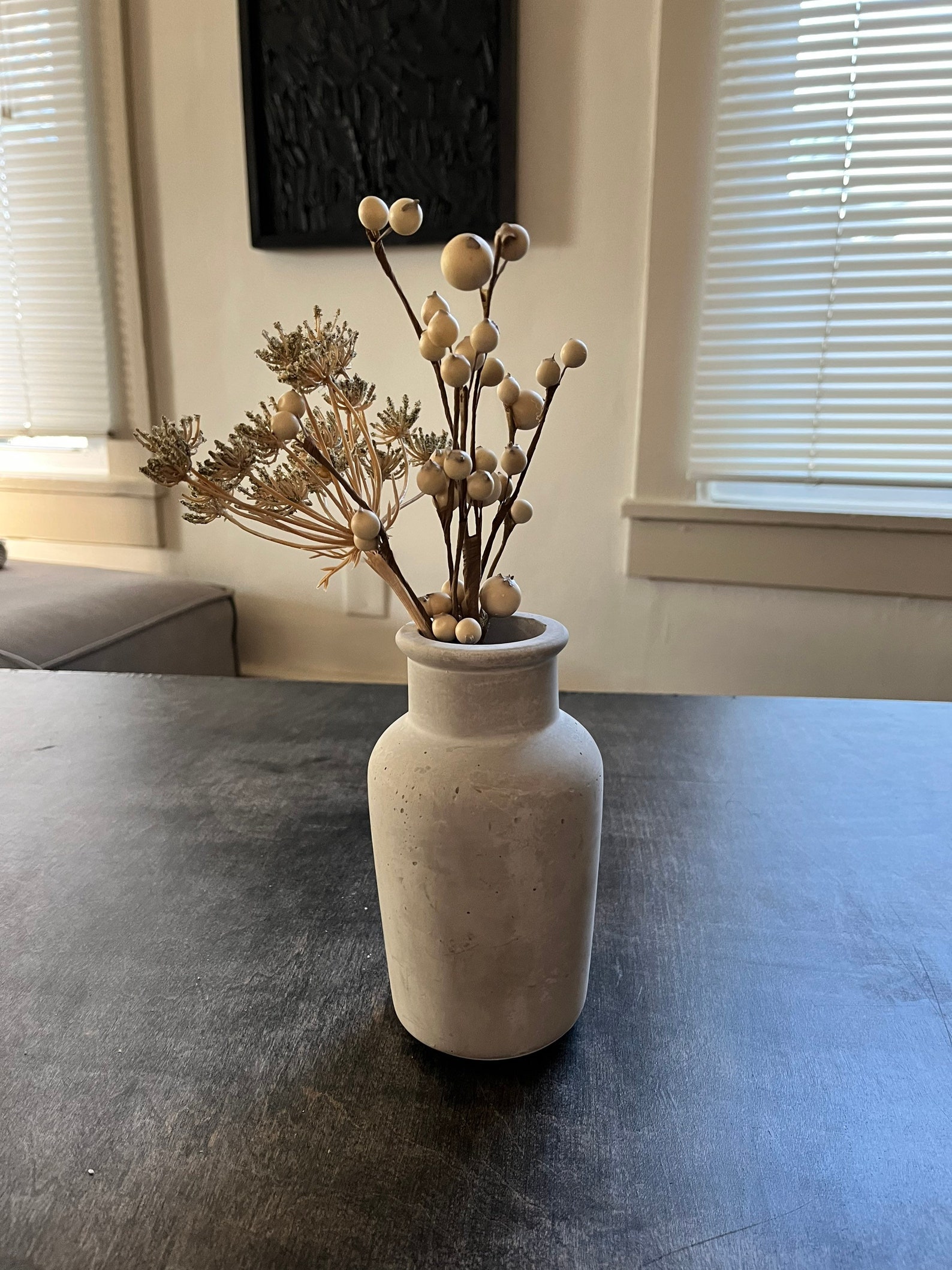 Minimalist Concrete Dry Vase: Modern Home Decor, Utensil Container - Etsy