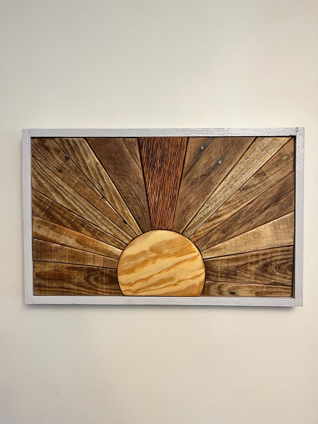 Sunrise Art, Rustic Wood Farmhouse, Wall Mural Sunset, Wall Hanging ...