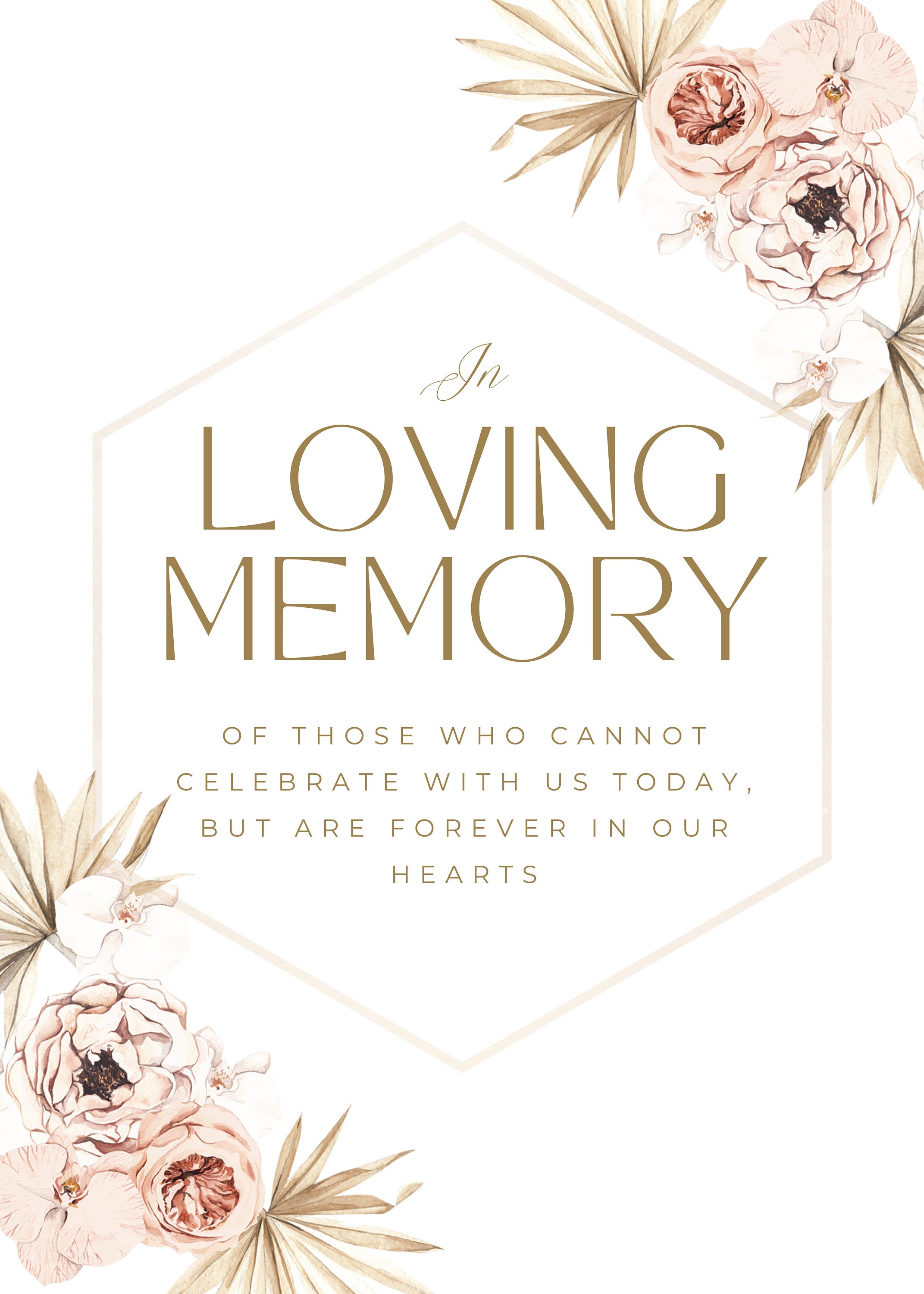 In Loving Memory | Wedding Sign | Digital | Wedding DIY - Etsy