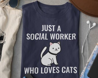Just a Social Worker Who Loves Cats - Etsy