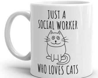 Just a Social Worker Who Loves Cats - Etsy