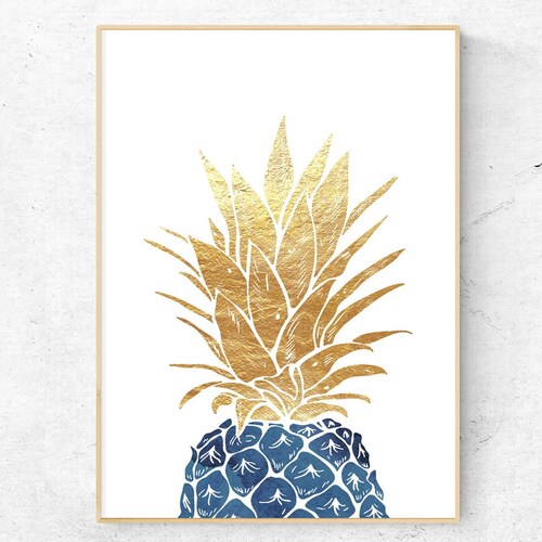 Pineapple Print Printable Art Tropical Art Botanical | Etsy