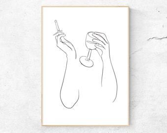 Smoking Line Art - Etsy