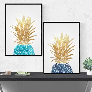 Pineapple Print, Printable Art, Tropical Art, Botanical Poster, Large ...
