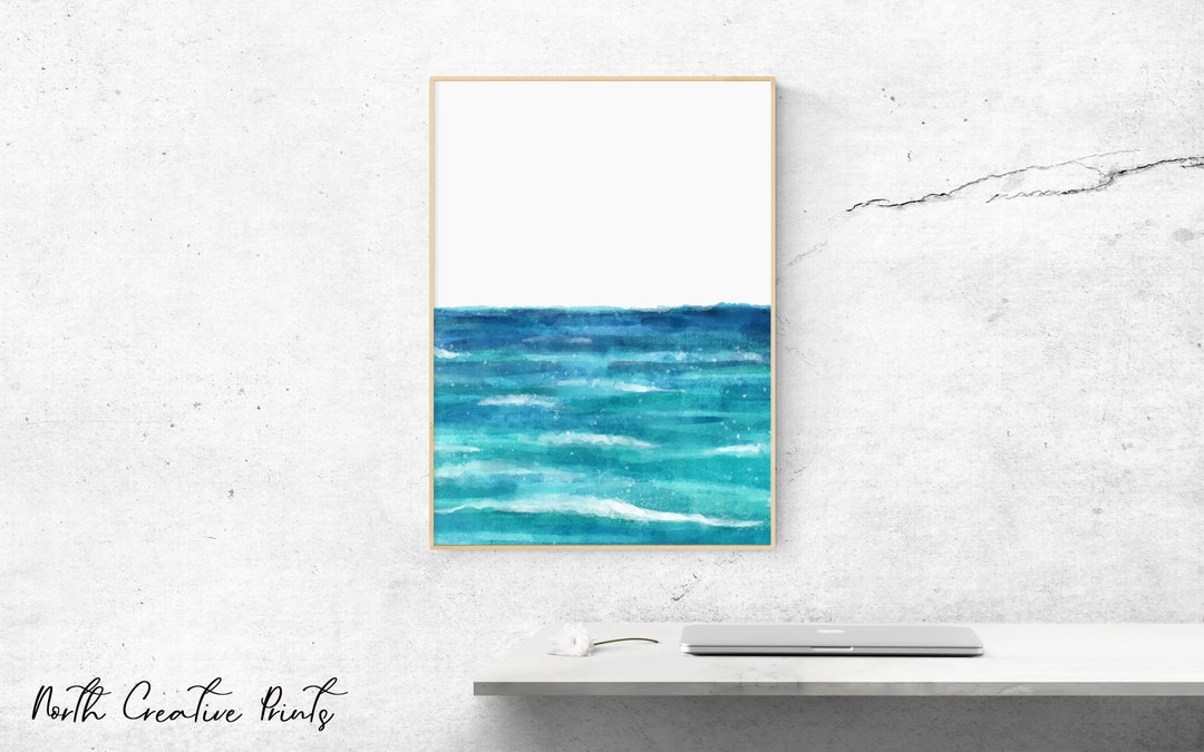 Blue Watercolor Printable Digital Downlaod, Watercolor Wall Art ...