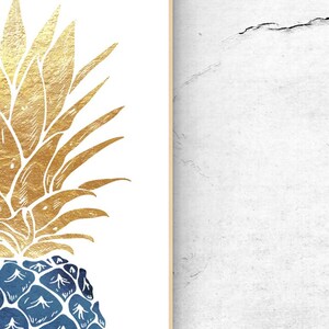 Pineapple Print Set of 3, Tropical Watercolor Painting, Kitchen Wall ...