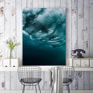 Underwater Crashing Waves Ocean Print, Underwater Print, Aqua Sea ...