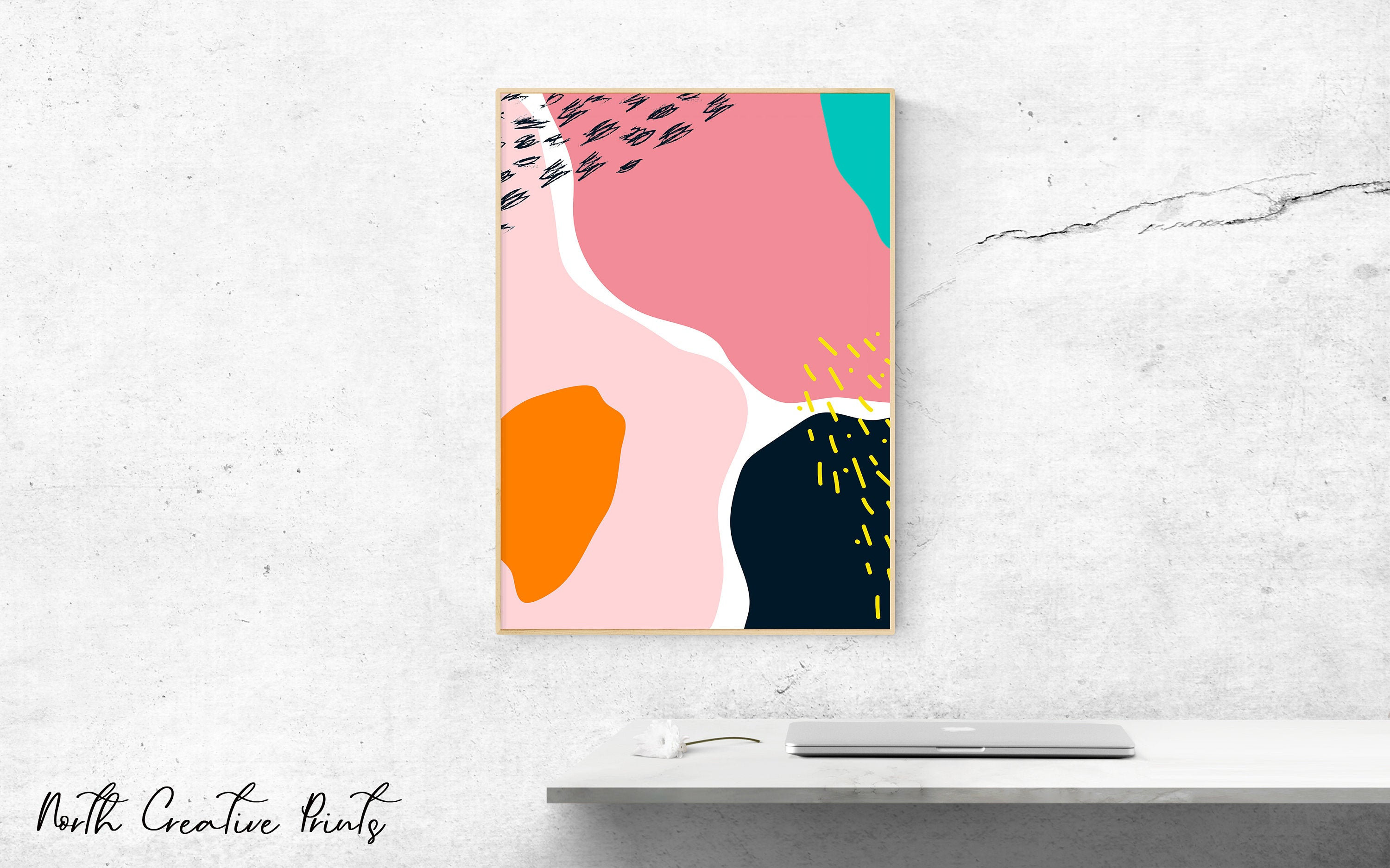 Colorful Wall Art Print Instant Download Modern Wall Art | Etsy