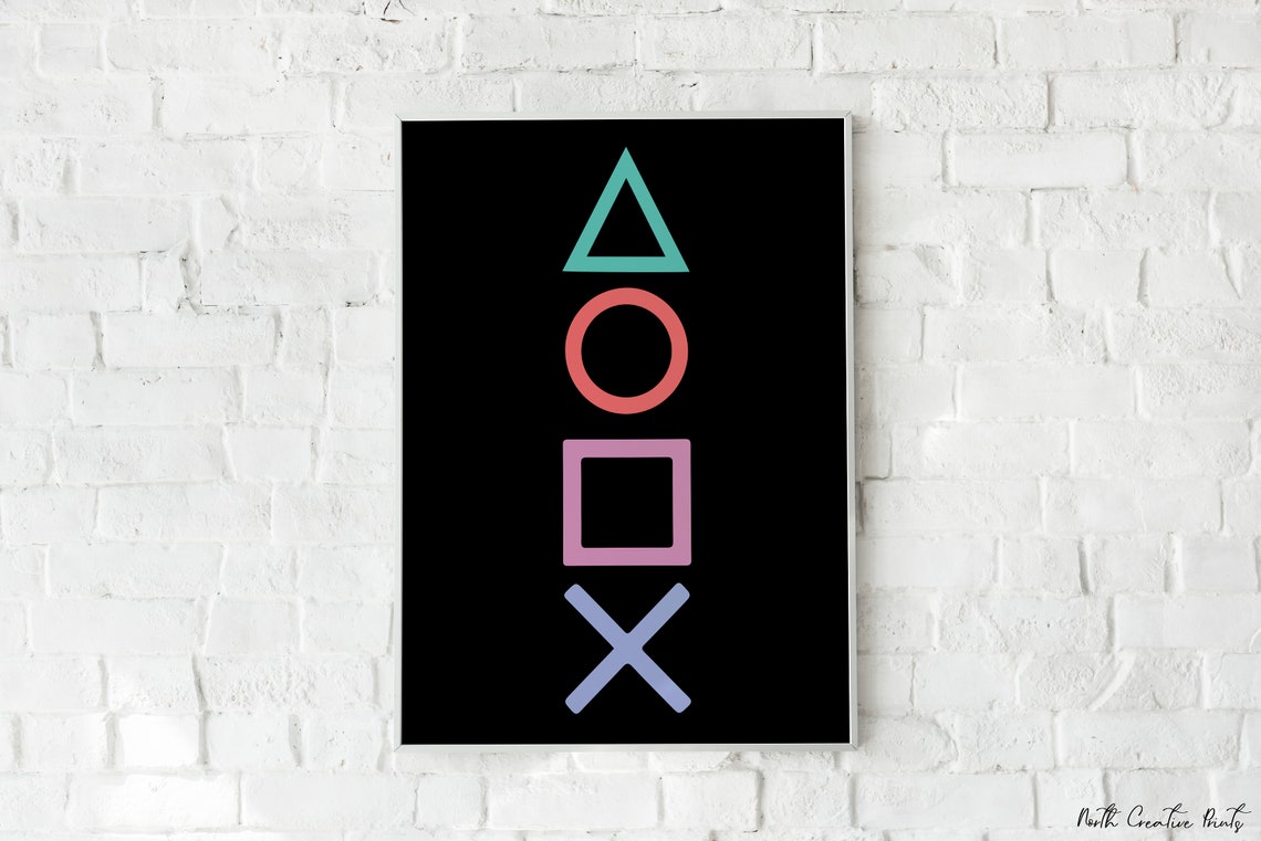 Playstation Print, Playstation Wall Art, Gaming Room Decor, Boys Room ...