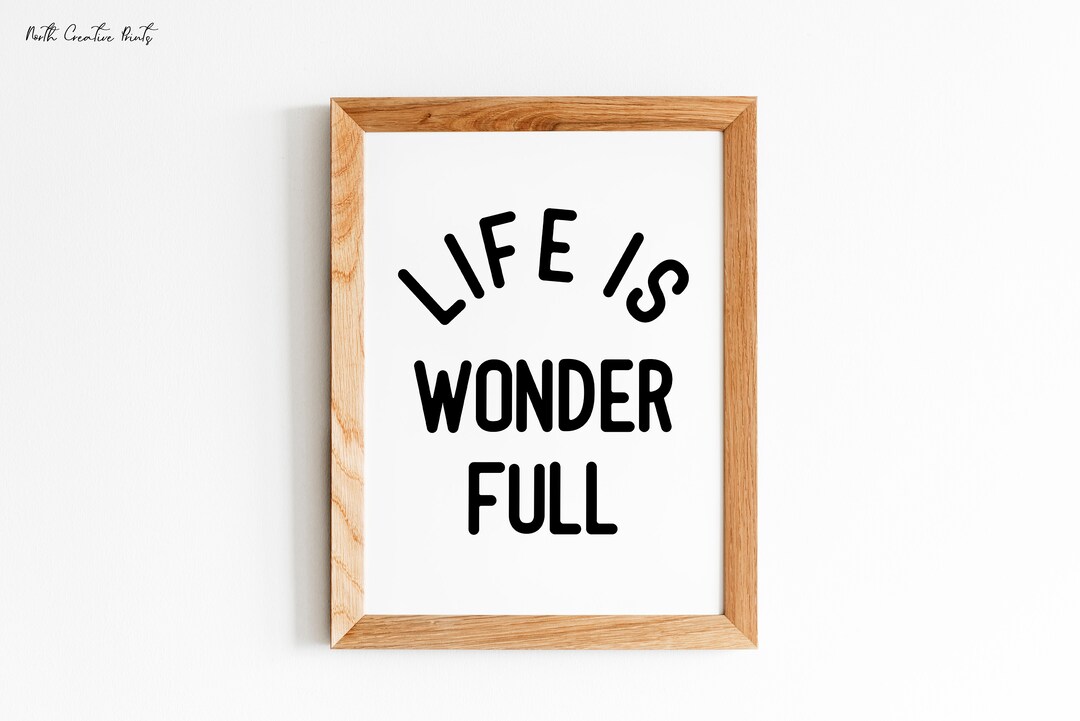 Kids Print Life is Wonder Full Playroom Print Nursery Print Minimalist ...