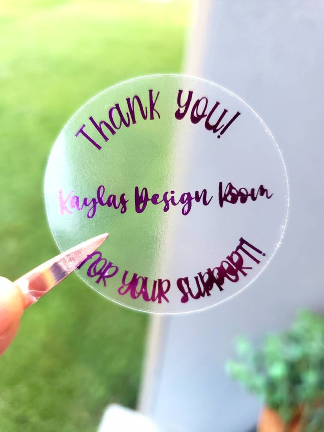 Foiled, Clear, Thank You Stickers, Custom, Business Swag, Packaging ...