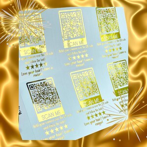 Foiled Metallic QR Code Stickers, Small Business, Review Link, Website ...