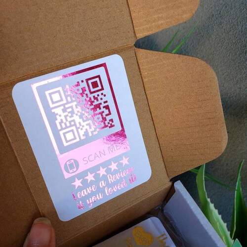 Foiled Metallic QR Code Stickers Small Business Stickers | Etsy