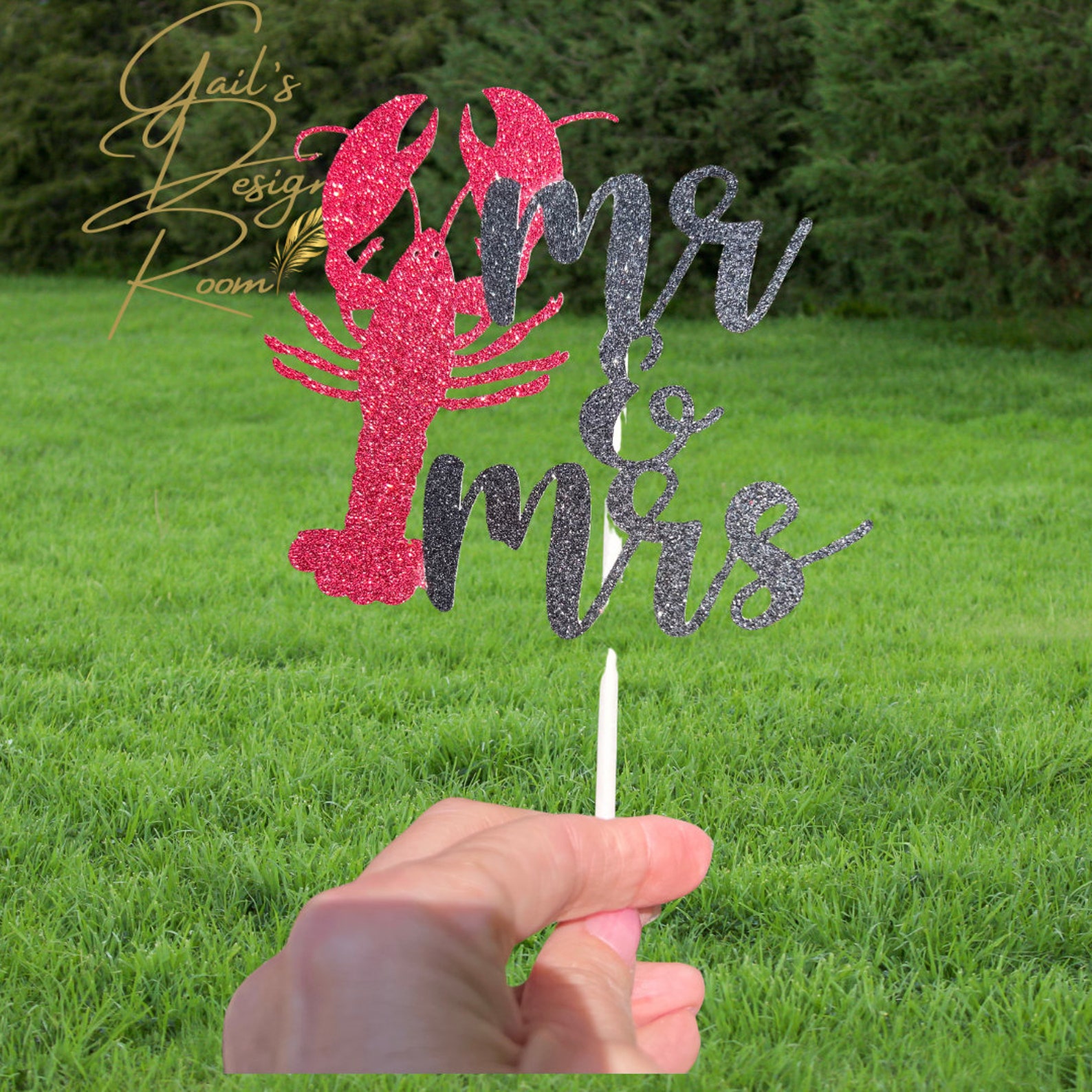 Glitter Crawfish Cake Topper, Happy Birthday, Crawfish Boil ...