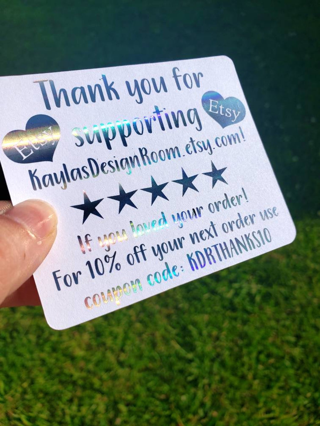 Foiled, Thank You Cards, Business Swag, Package Inserts, Social Media ...