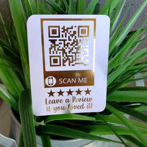 Foiled Metallic QR Code Stickers, Small Business, Review Link, Website ...