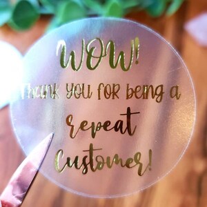 Clear Thank You Stickers Custom Small Business Stickers - Etsy