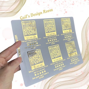 Foiled Metallic QR Code Stickers, Small Business, Review Link, Website ...