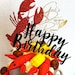 Glitter Crawfish Cake Topper, Happy Birthday, Crawfish Boil ...