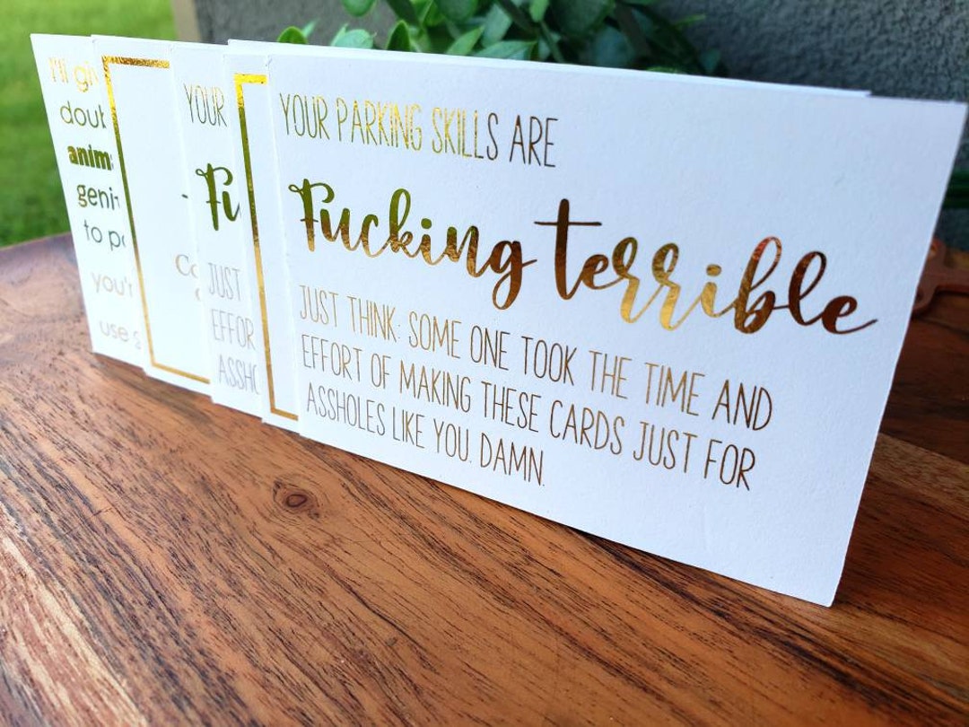 Foiled, Bad Parking Cards, Fancy Bad Parking Cards, Gag Gift, Stocking ...