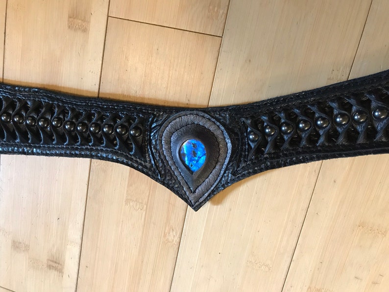 Leather Labradorite Dragon Scale Belt | Etsy