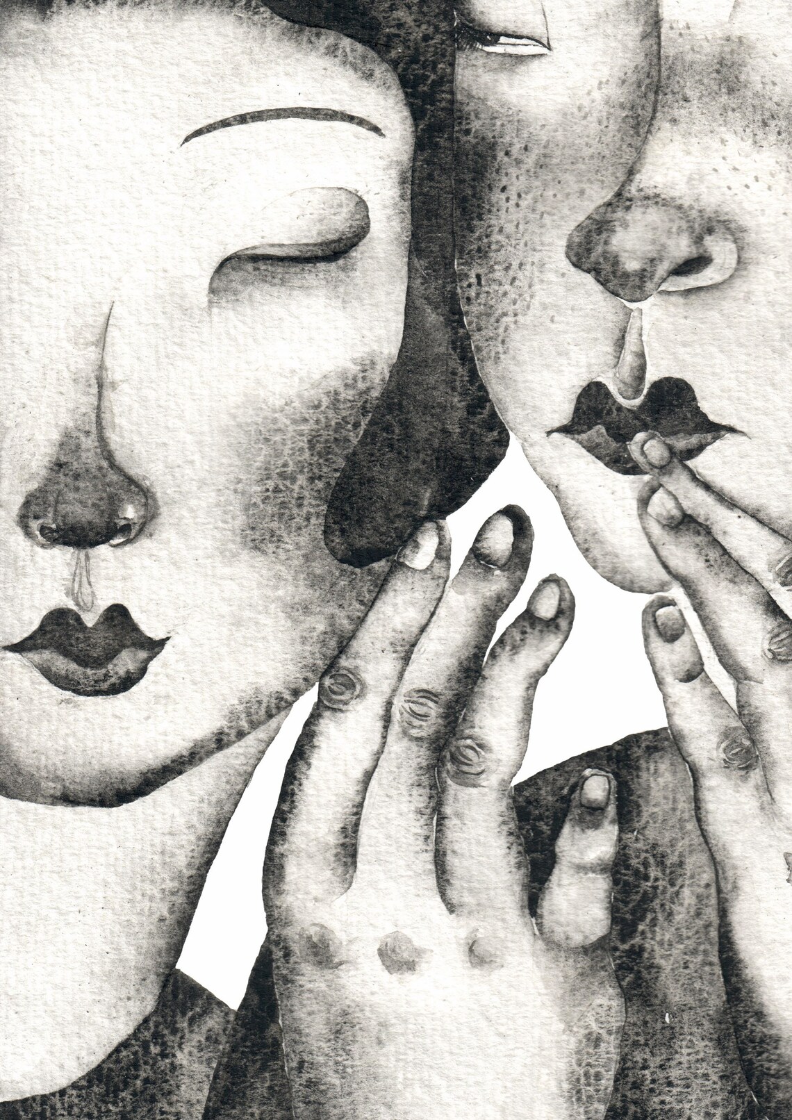 Whisper / Original Artist Signature/ Surreal Art / Wall Art ...