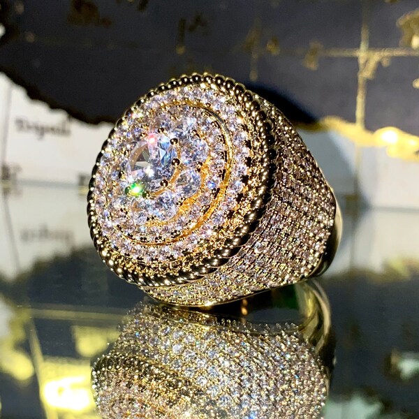 Gold Bulky Men Ring - Etsy