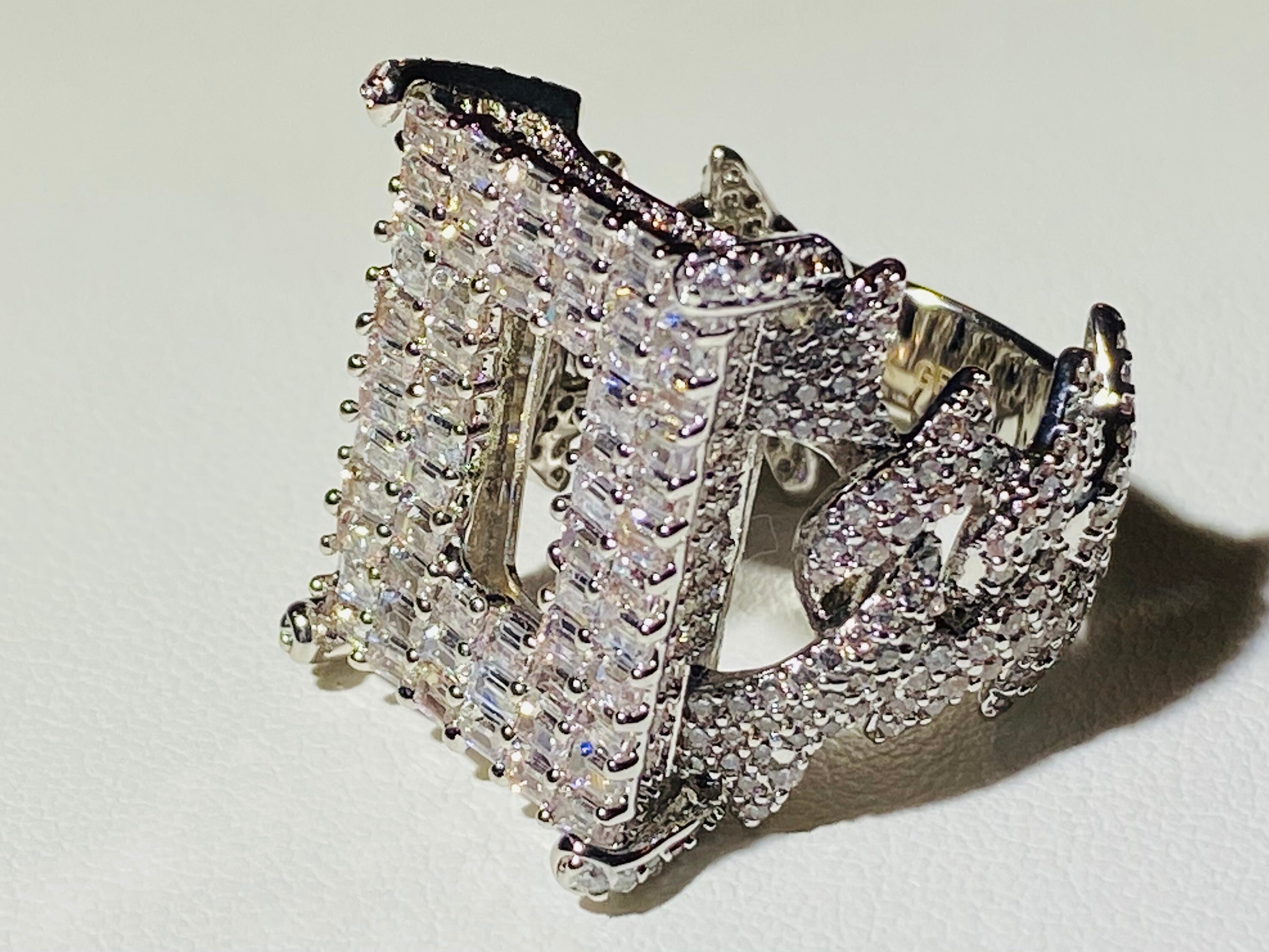 Miami Cuban Chain Link Iced Ring Men's Ice Out Ring 14k | Etsy